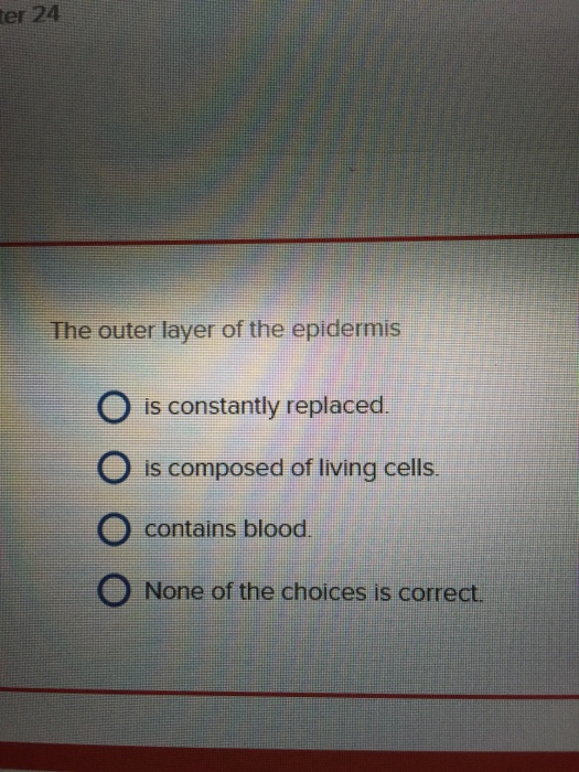 Solved The outer layer of the epidermis is constantly | Chegg.com