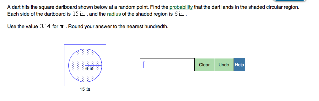 Solved A dart hits the square dartboard shown below at a | Chegg.com