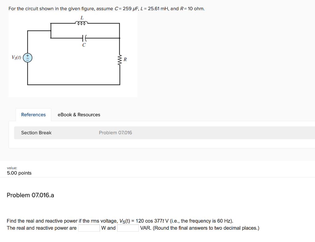 Solved For the circuit shown in the given figure, assume C = | Chegg.com