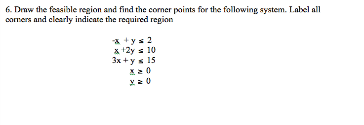 Solved 6. Draw the feasible region and find the corner | Chegg.com Solved 6. Draw the feasible region and find the corner | Chegg.com