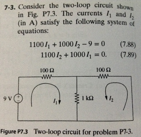Solved 7-3.) Consider the two-loop circuit shown in Fig. | Chegg.com