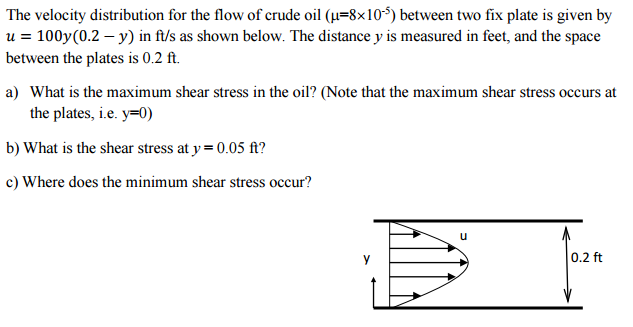 Solved The velocity distribution for the flow of crude oil | Chegg.com