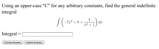 Solved Using an upper-case "C" for any arbitrary constants, | Chegg.com