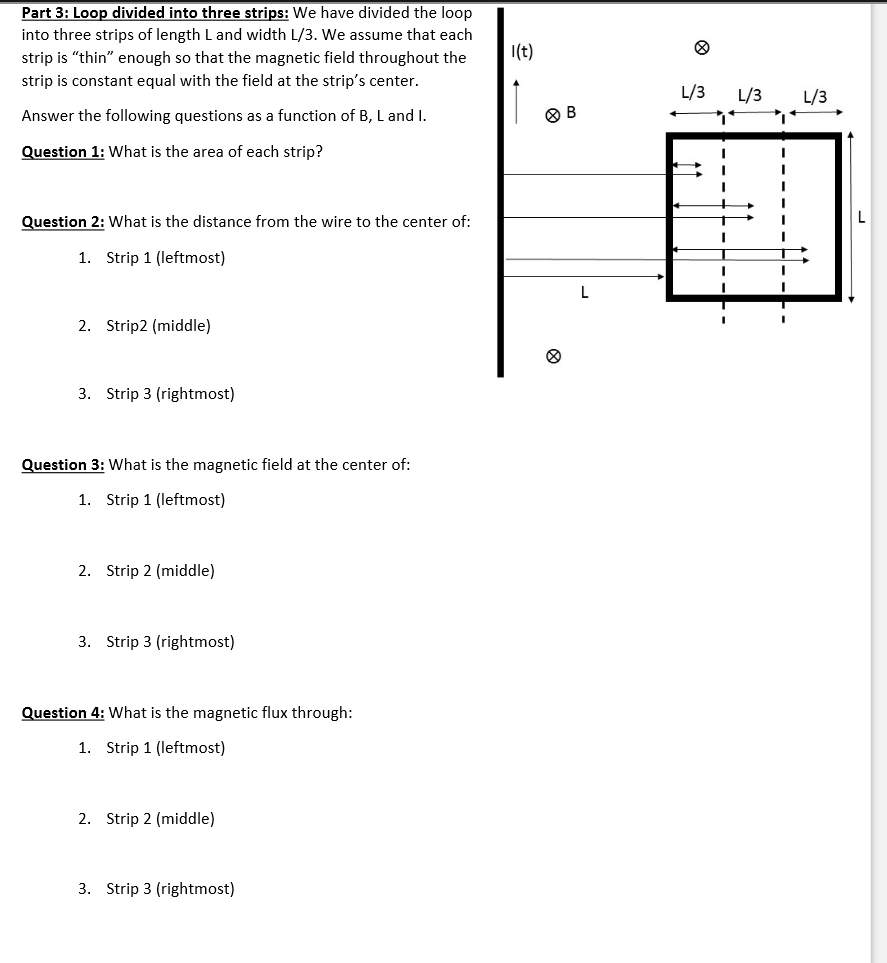 Solved Part 1: Loop divided into one strip: We consider that | Chegg.com