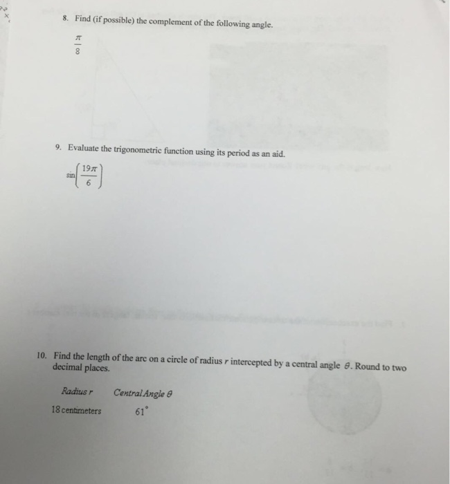 Solved Find (if possible) the complement of the following | Chegg.com