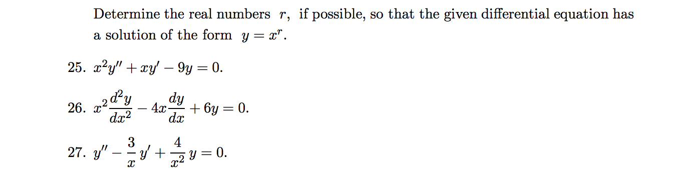 Solved Determine the real numbers r, if possible, so that | Chegg.com
