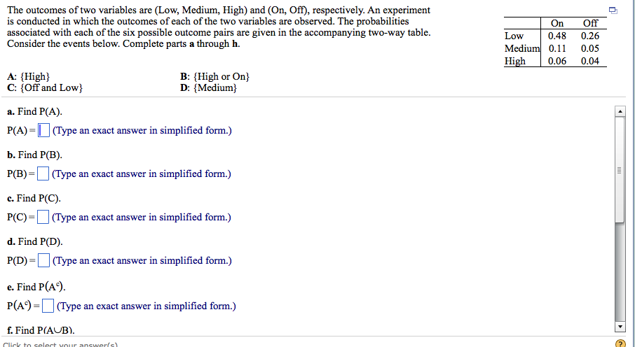 Solved The outcomes of two variables are (Low, Medium, High) | Chegg.com
