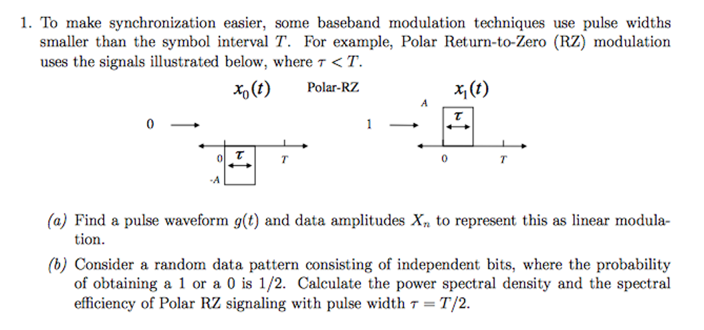 To make synchronization easier, some baseband | Chegg.com