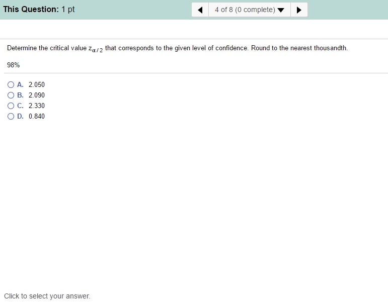 Solved Determine the critical value z_alpha/2 that | Chegg.com