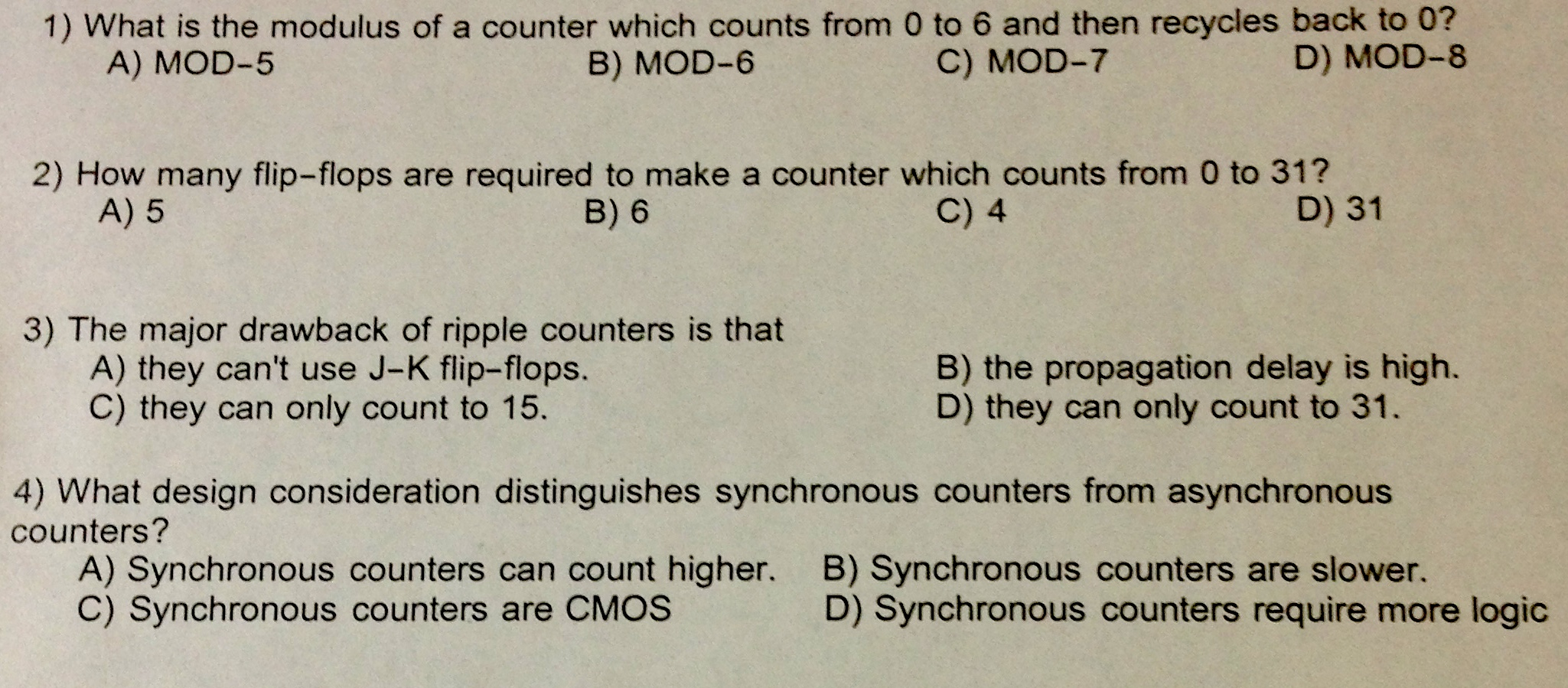 Solved What is the modulus of a counter which counts from 0 | Chegg.com