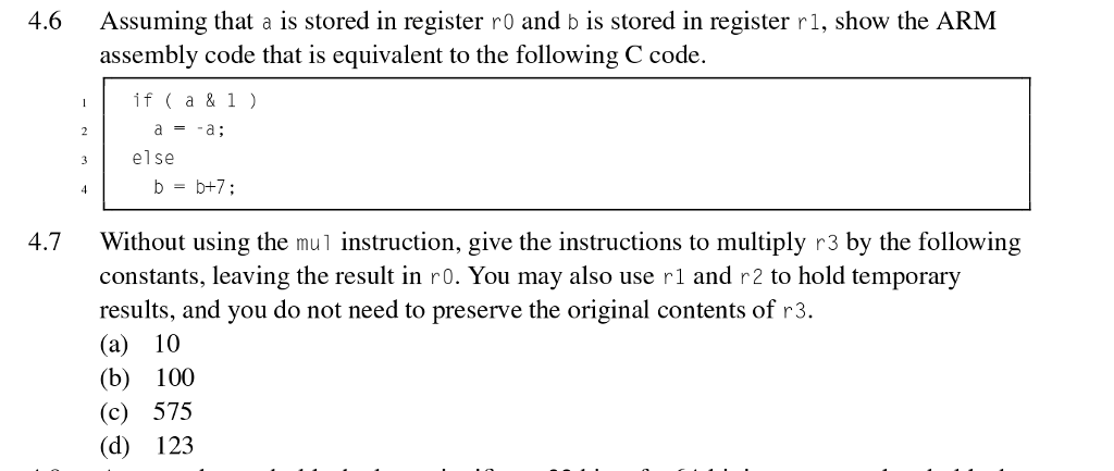 Solved Assuming that a is stored in register r_0 and b is | Chegg.com
