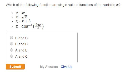 Solved Which Of The Following Function Are Single Valued