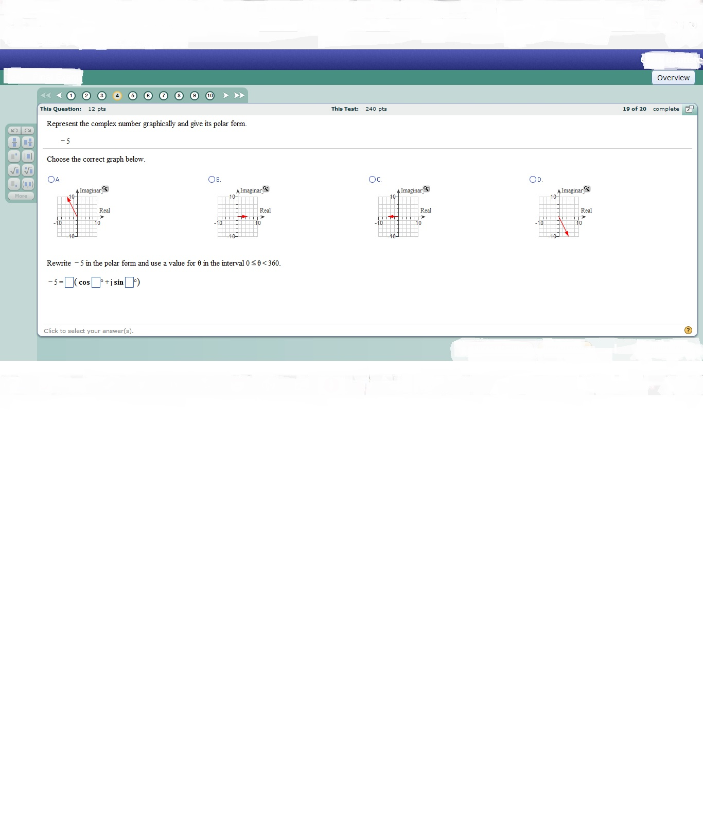 Solved Represent the complex number graphically and give its | Chegg.com