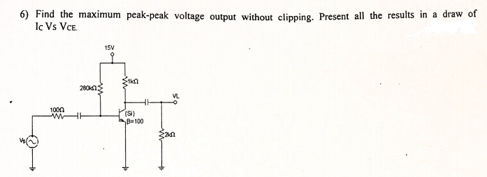 Solved Find the maximum peak-peak voltage output without | Chegg.com