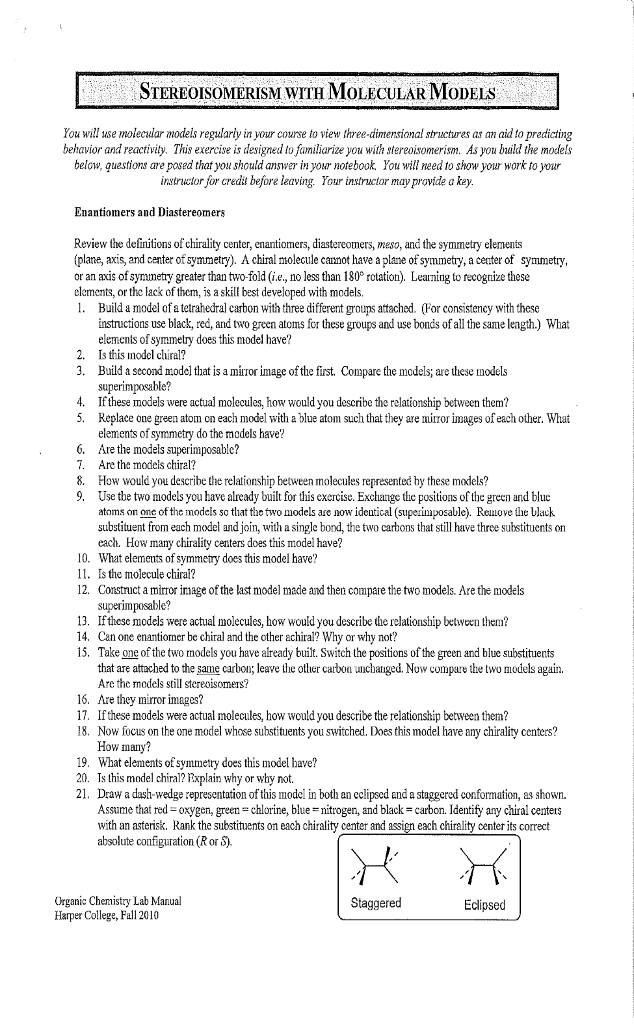 Solved 22. What is the term used to describe a stereoisomer | Chegg.com