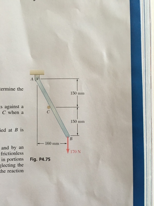 Solved 4.75 Rod AB is supported by a pin and bracket at A | Chegg.com