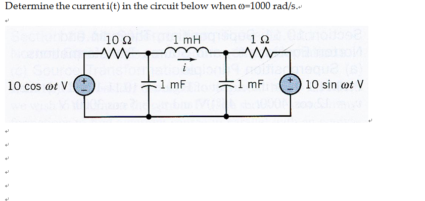 Solved Determine the current i(t) in the circuit below when | Chegg.com