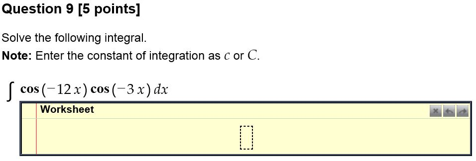 Solved Solve the following integral.integral cos (-12x) | Chegg.com