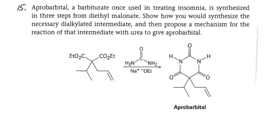 Solved Aprobarbital, a barbiturate once used in treating | Chegg.com