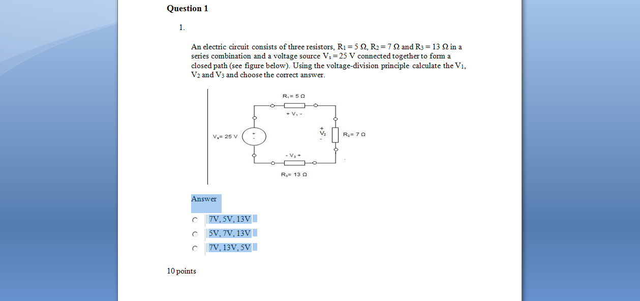 Solved An electric circuit consists of three resistors, R1 = | Chegg.com