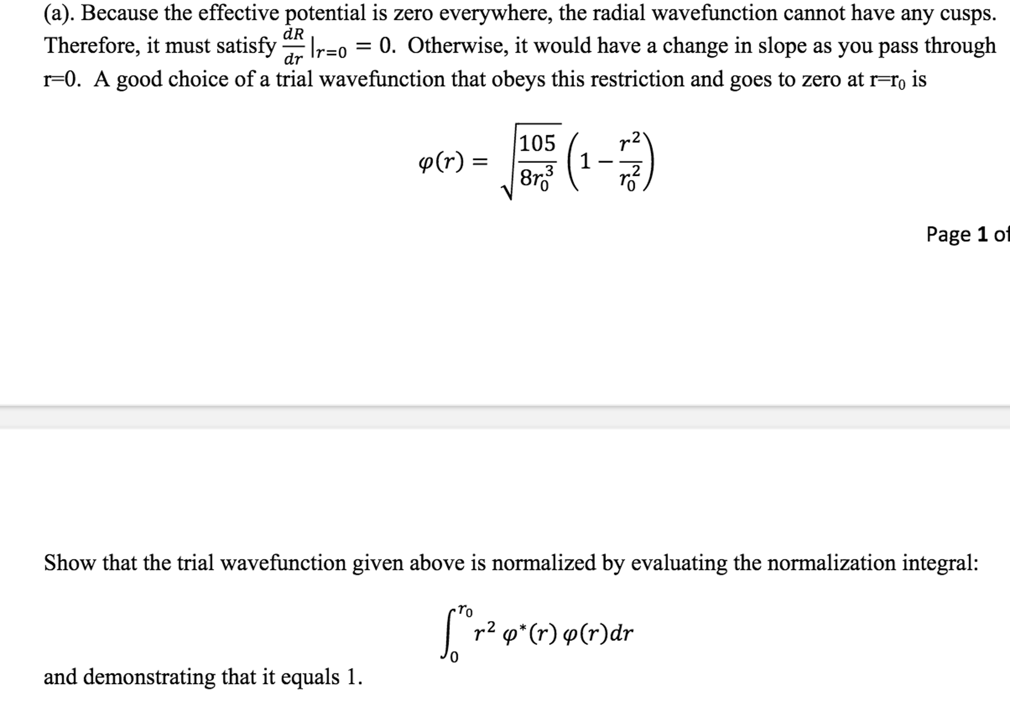 Solved Because the effective potential is zero everywhere, | Chegg.com