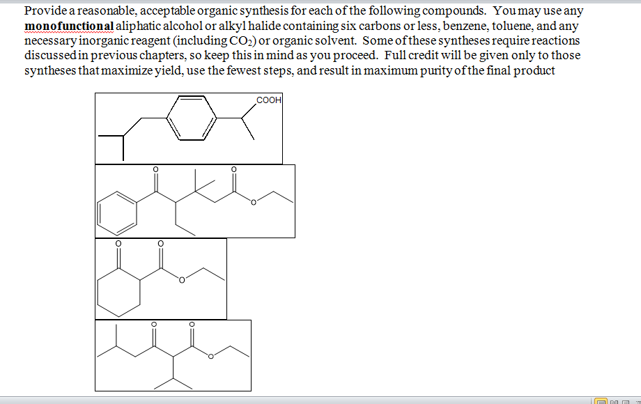 Provide a reasonable, acceptable organic synthesis | Chegg.com