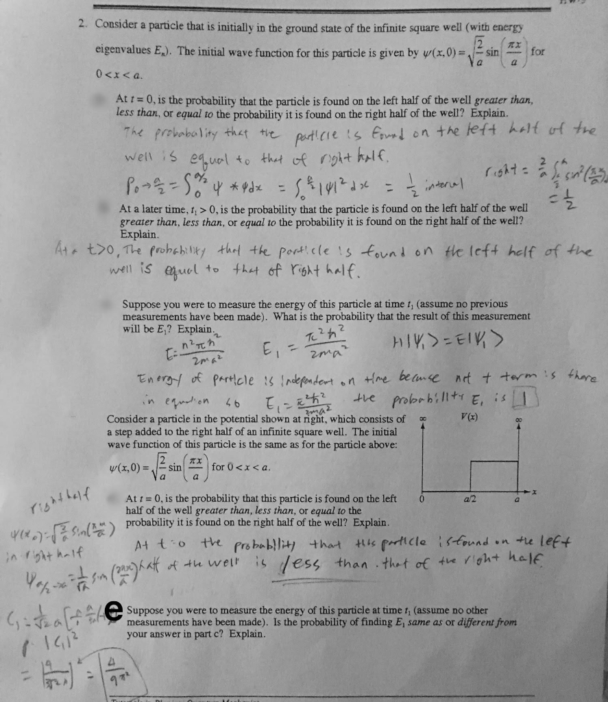 Solved 2. Consider a particle that is initially in the | Chegg.com