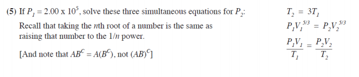Solved If P1 = 2.00 x 10 5, solve these three simultaneous | Chegg.com