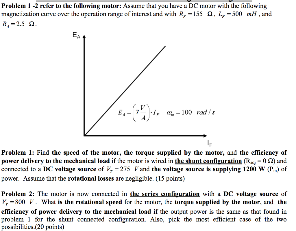 Solved Problem 1-2 refer to the following motor: Assume that | Chegg.com