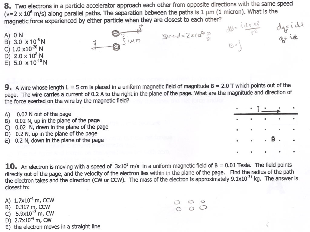 Solved 8. Two electrons in a particle accelerator approach | Chegg.com