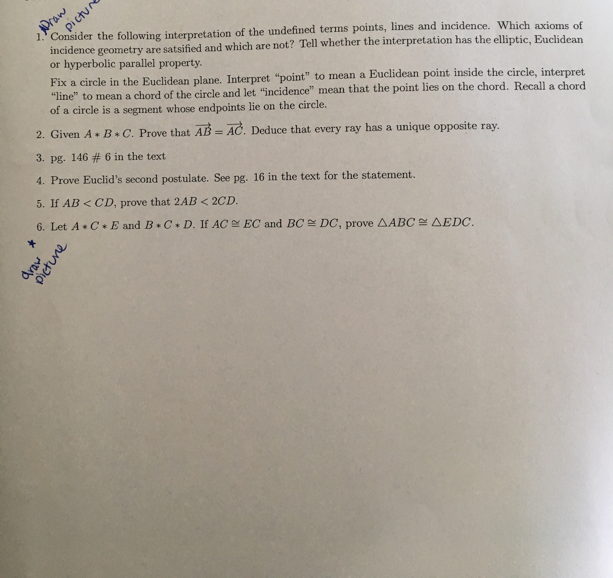 Solved Euclidean Geometry: I need help with problem number | Chegg.com