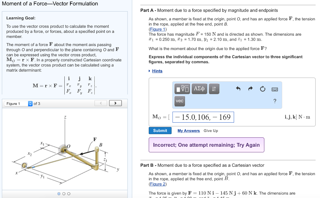 Solved Moment of a Force-Vector Formulation Part A Moment | Chegg.com