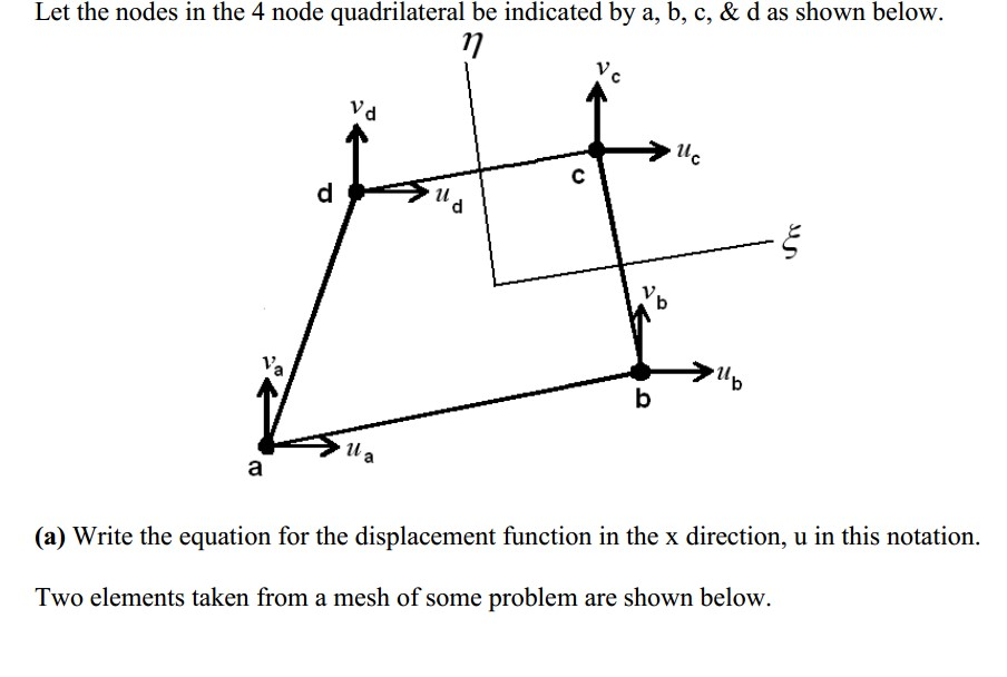 Let the nodes in the 4 node quadrilateral be | Chegg.com