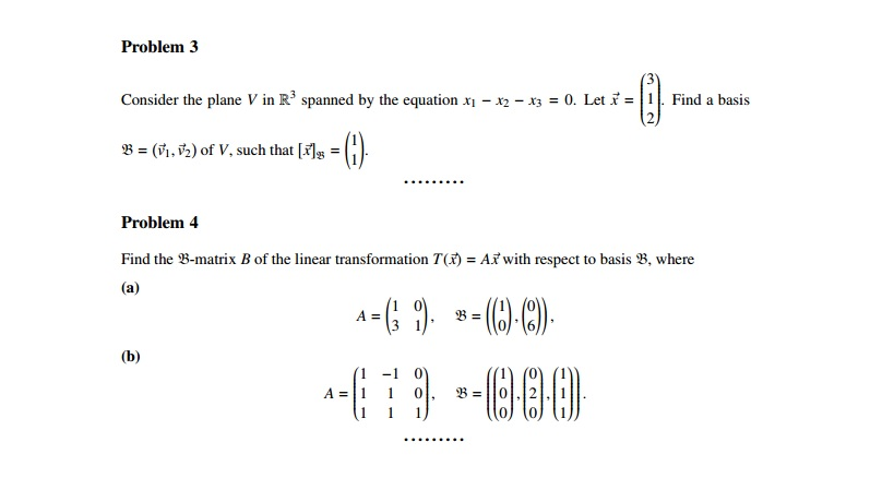 Solved Problem 3 Consider the plane V in R3 spanned by the | Chegg.com