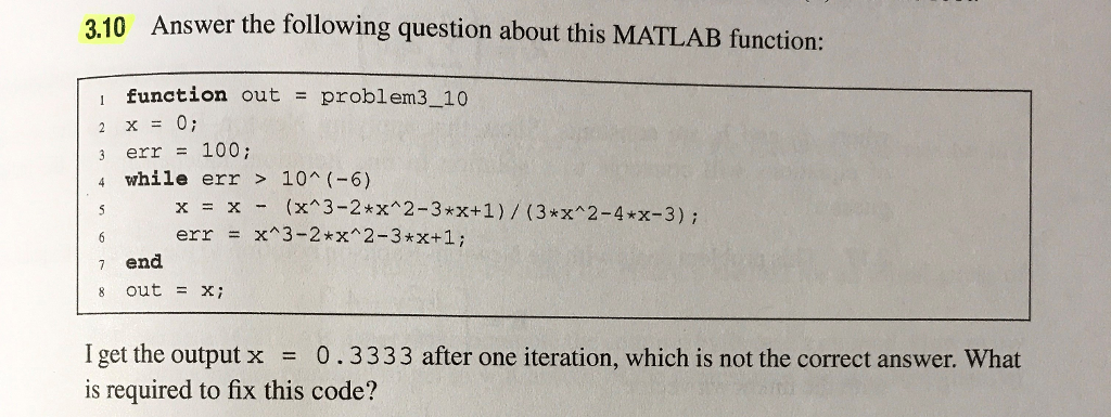 Solved Answer The Following Question About This Matlab 