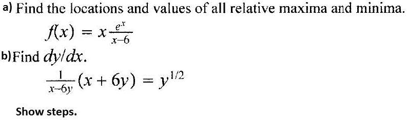 Solved Find the locations and values of all relative maxima | Chegg.com
