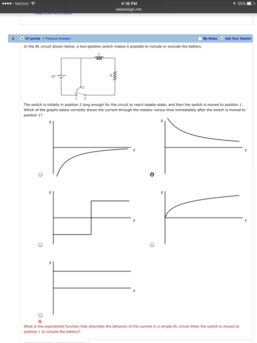 Solved In the RL circuit shown below, a two-position switch | Chegg.com