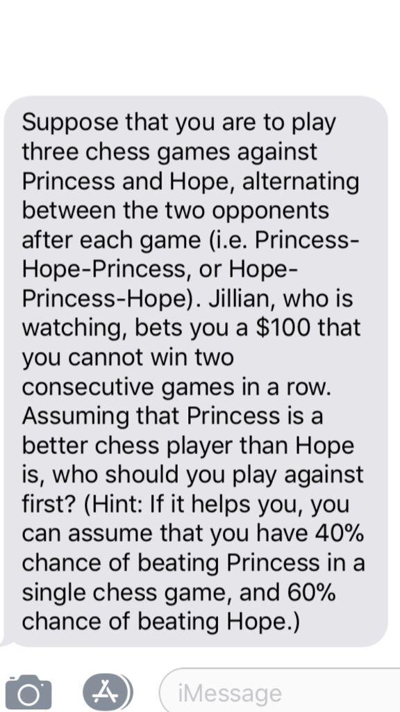 Solved Suppose that you are to play three chess games | Chegg.com