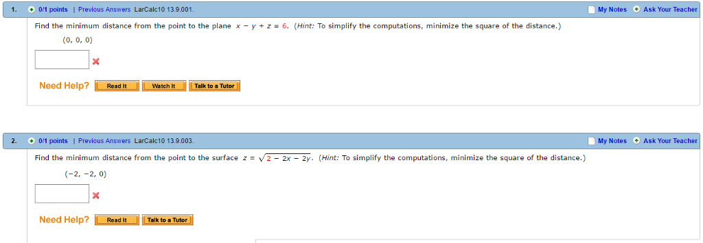 Solved Find the minimum distance from the point to the plane | Chegg.com