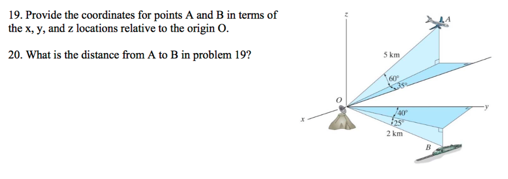 Solved 19. Provide the coordinates for points A and B in | Chegg.com