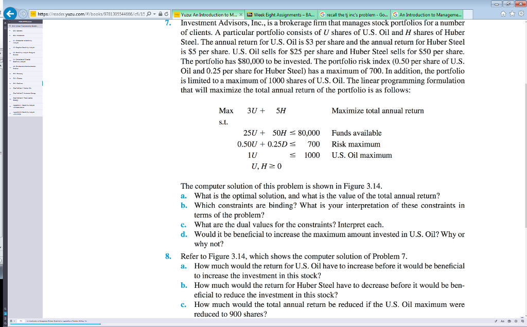 Solved yuzu-com Bb Week Eight Assignments BA... 7. | Chegg.com