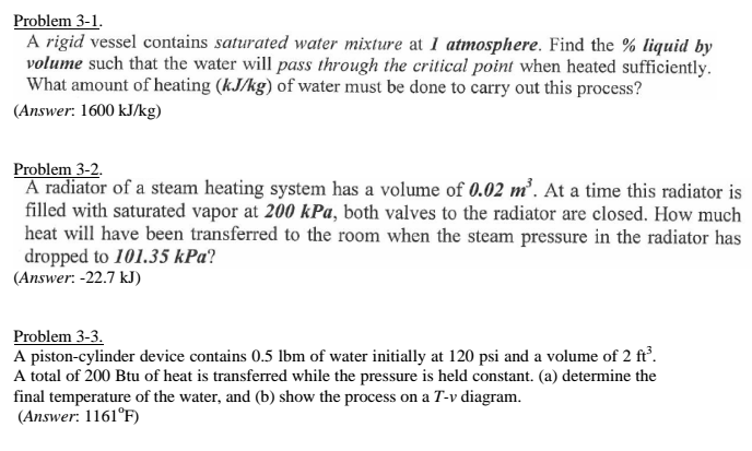 Solved A rigid vessel contains saturated water mixture al 1 | Chegg.com