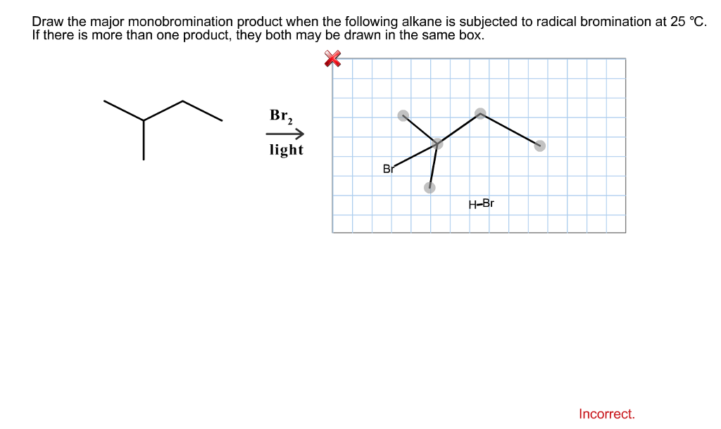 Solved Draw the major monobromination product when the | Chegg.com