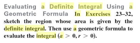 Solved Evaluating a Definite Integral Using a Geometric | Chegg.com