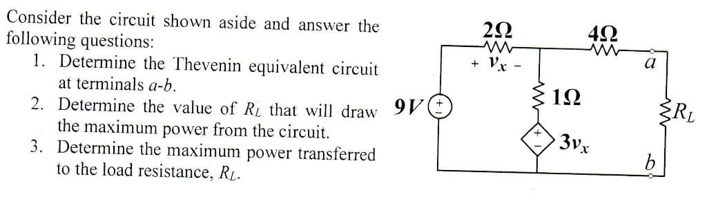 Solved Consider the circuit shown aside and answer the | Chegg.com