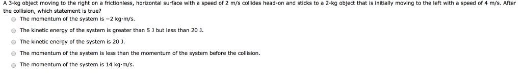 Solved A 3-kg object moving to the right on a frictionless, | Chegg.com