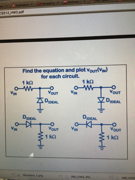 Solved Find the equation and plot V_OUT (V_IN) for each | Chegg.com