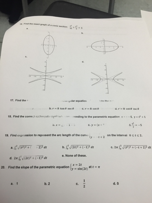 Solved Find the exact graph of a conic section: x^2/36 + | Chegg.com