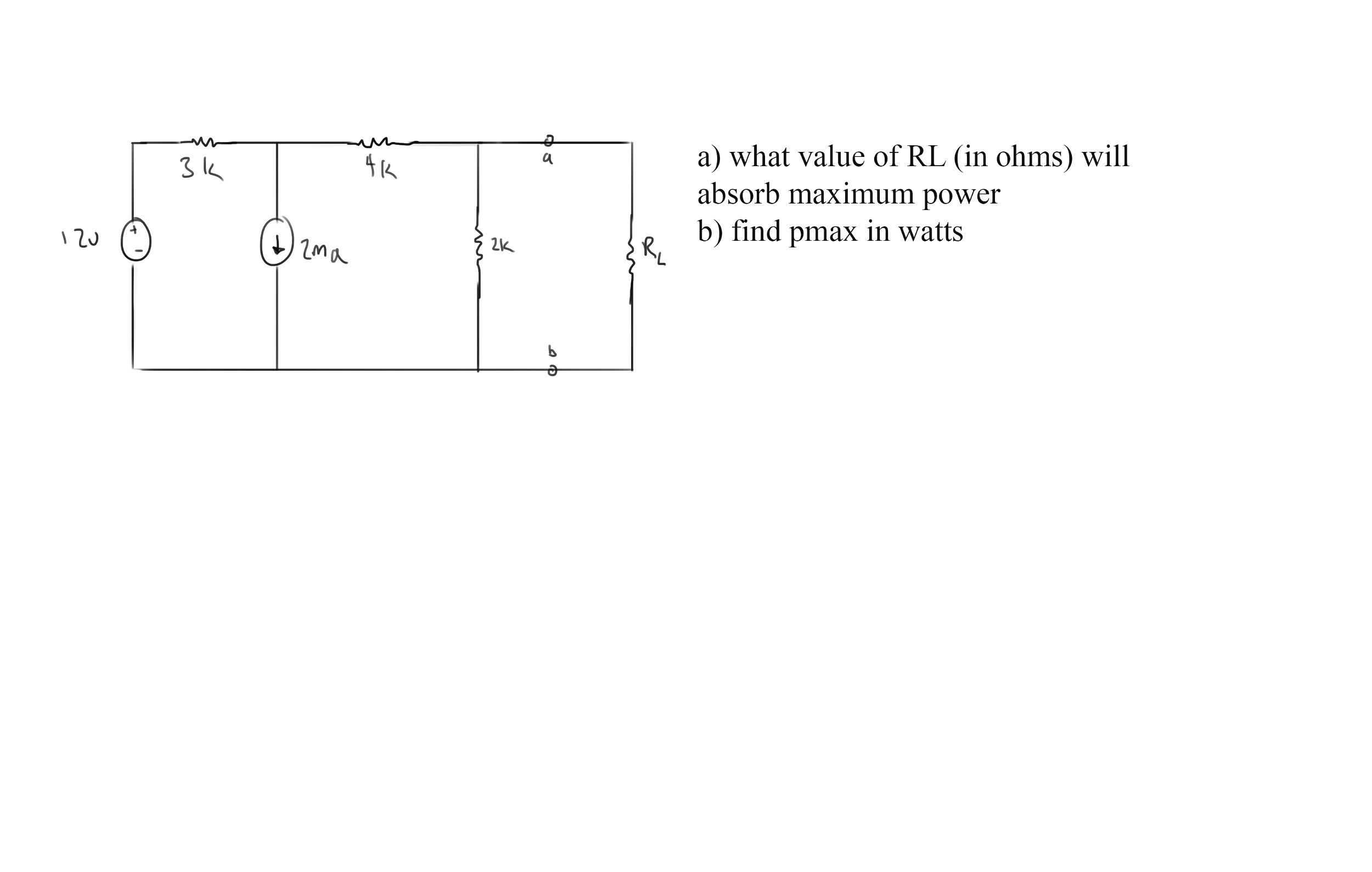 Solved a) what value of RL (in ohms) will absorb maximum | Chegg.com