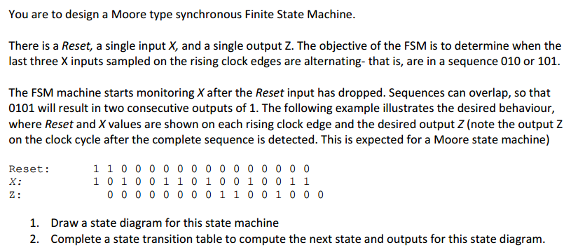 Solved You Are To Design A Moore Type Synchronous Finite 8891